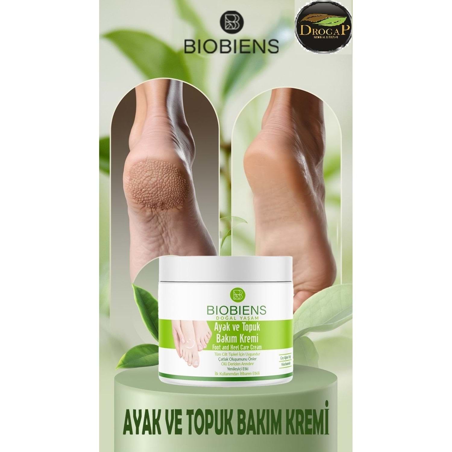 Biobiens Niacinamide Çay Ağacı Yağı İçeren Ayak ve Topuk Bakım Kremi ...
